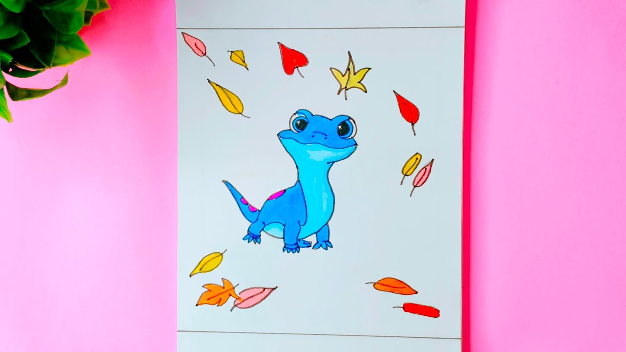 How to Draw Bruni the Fire Salamander | Disney Frozen 2 - YouTube