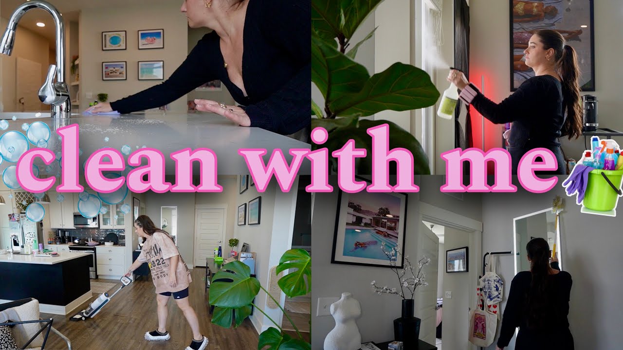 DEEP CLEANING OUR ENTIRE HOME 🧼 1 hour long clean with me + cleaning ...