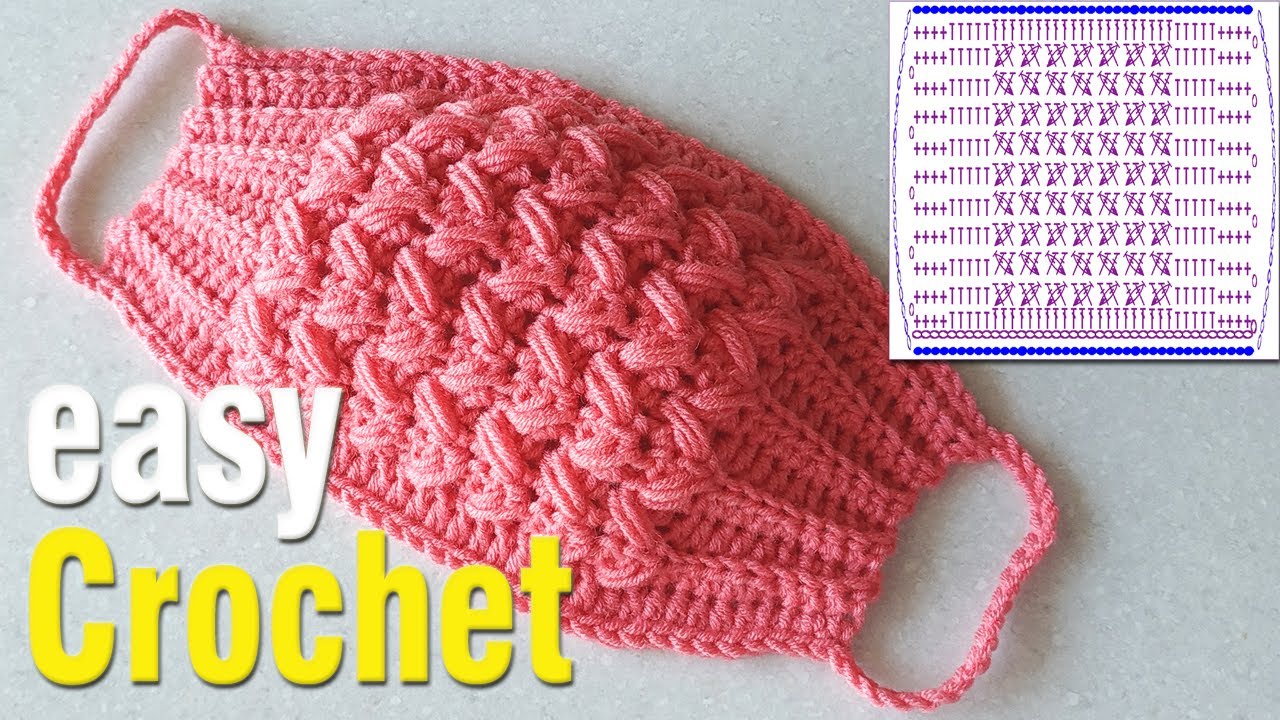 Crochet: How to Crochet a Face Mask for beginners. The Braided Puff ...