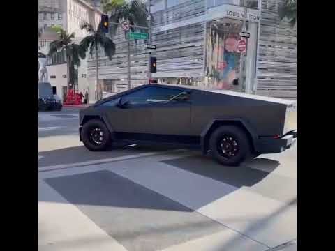 Matte Black Cybertruck On Rodeo Drive - YouTube