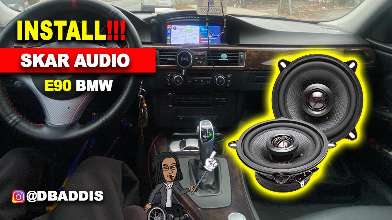 SKar Audio Speakers install in E90 BMW rear deck - YouTube