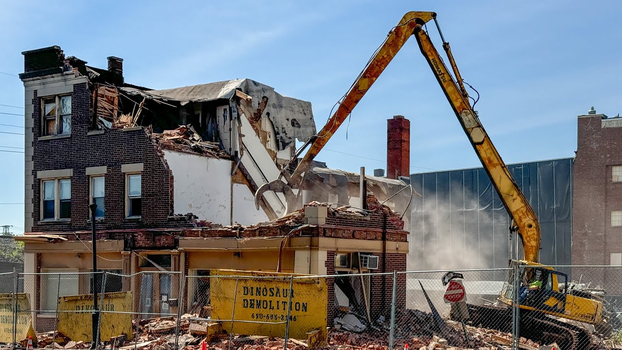 Demolition of apartment building damaged from R.M. Palmer explosion ...