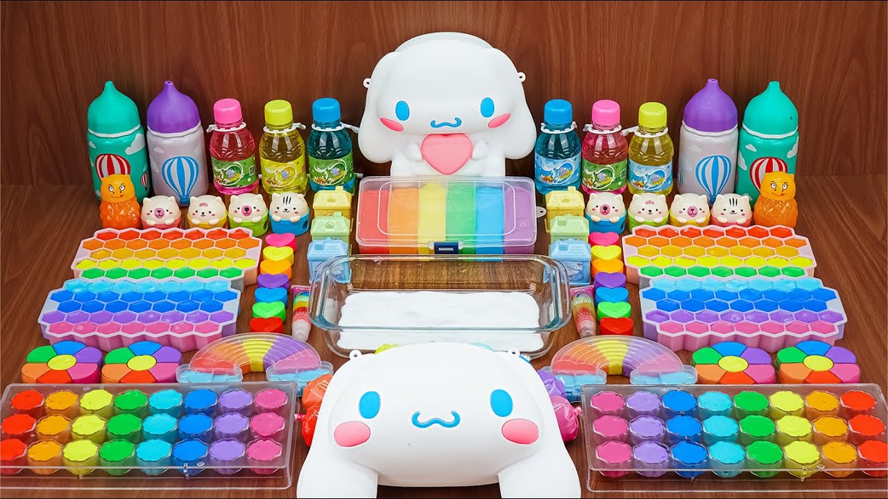 Satisfying Video Making SANRIO CINNAMOROLL Slime Mixing Glitter ...