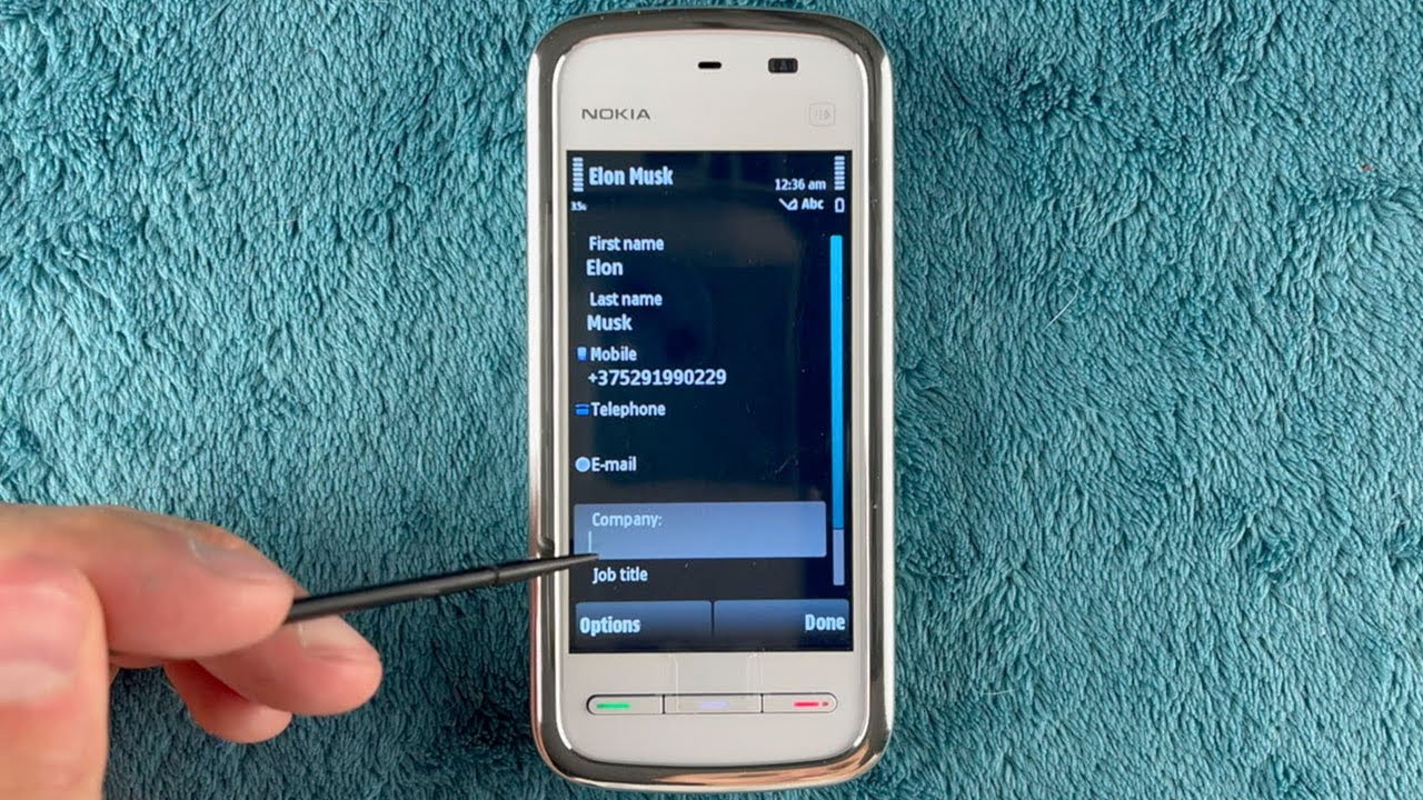 Nokia 5230 incoming call and creating contact - YouTube