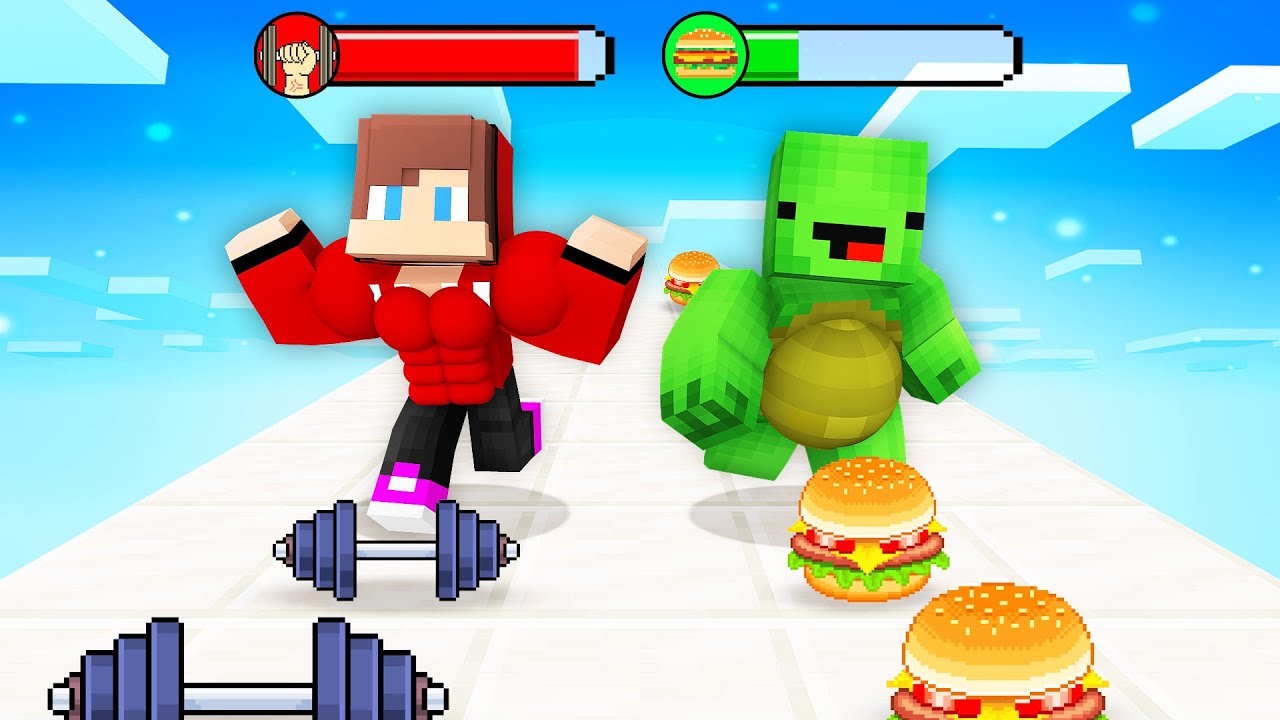 Strong JJ and Fat Mikey Giant Rush - Maizen Minecraft Animation - YouTube