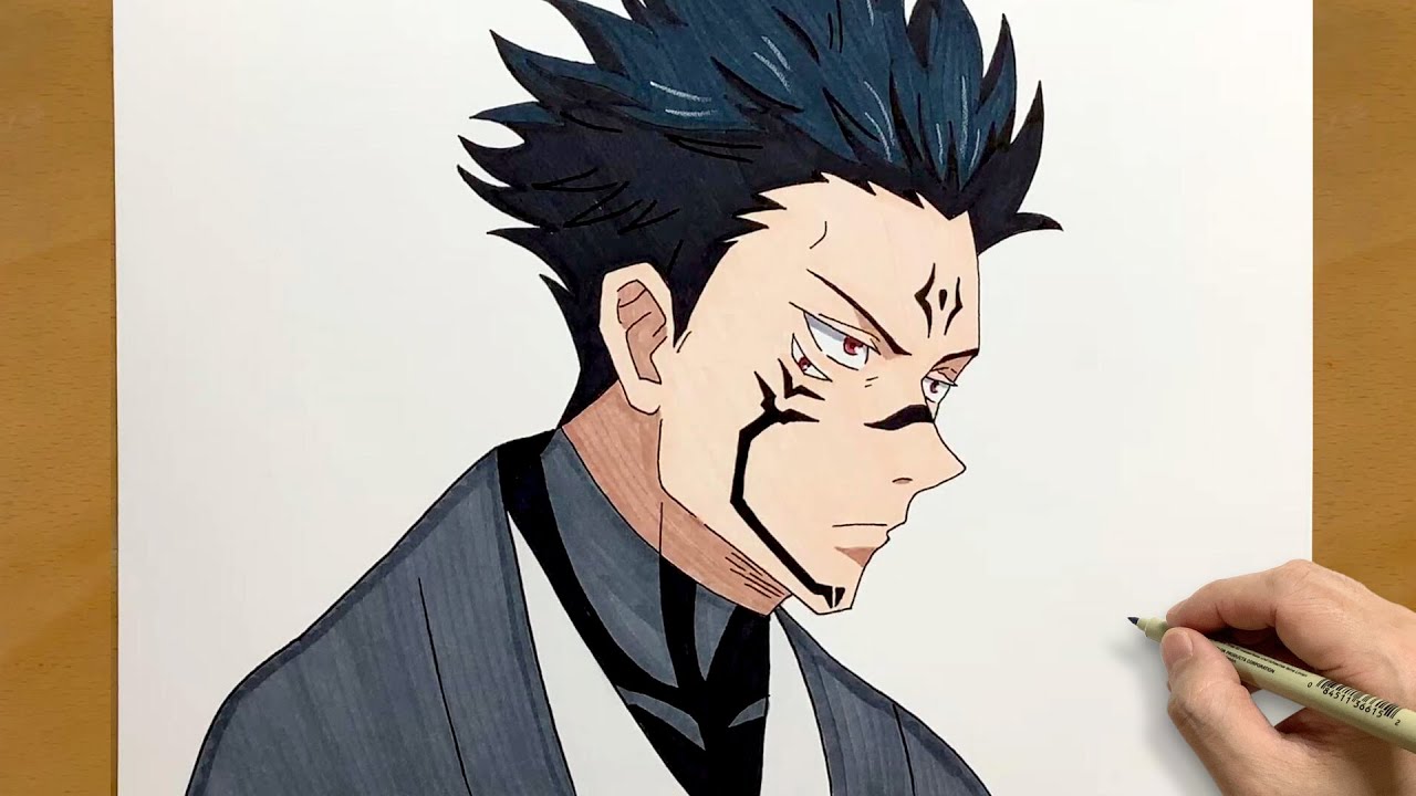 How to Draw Sukuna Megumi || Easy Jujutsu Kaisen Art || Step-by-Step ...