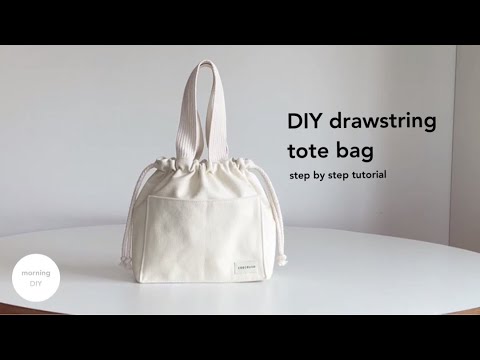 DIY drawstring tote bag | How to make a drawstring tote bag - YouTube