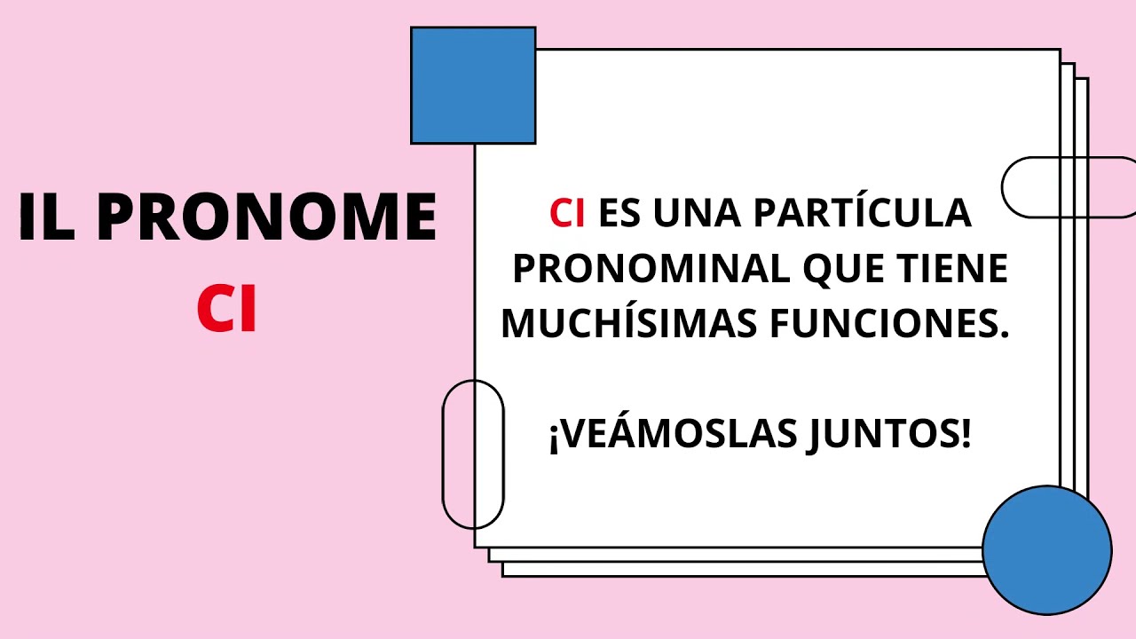 El pronombre CI en italiano - YouTube