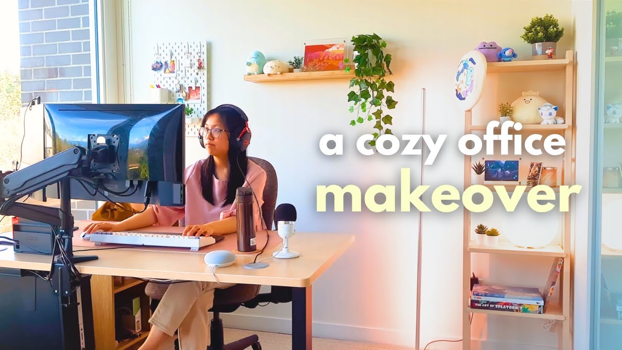 An Artist's Aesthetic, Cozy Desk Setup & Home Office Makeover - YouTube