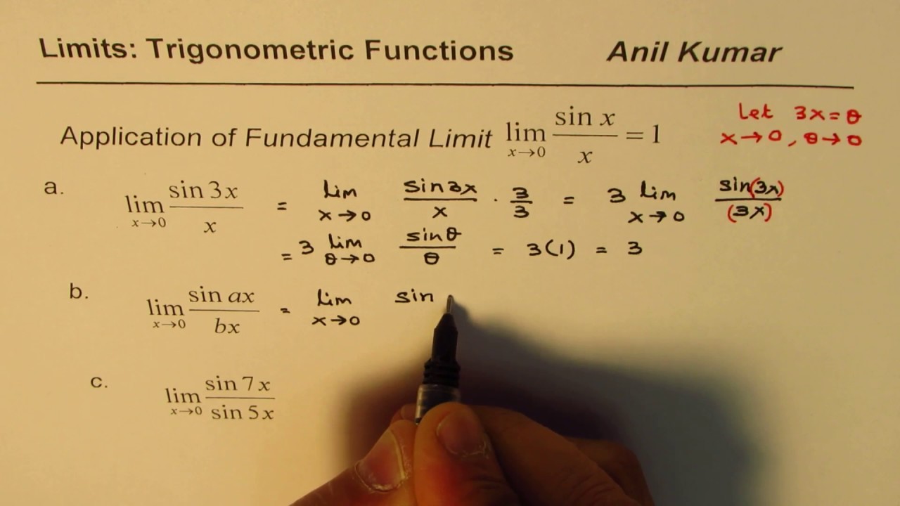 Application Limits Of Fundamental Trigonometric Function Sin7x sin5x X
