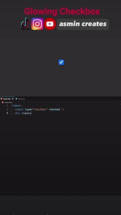 Glowing checkbox #css #html #javascript #coder - YouTube