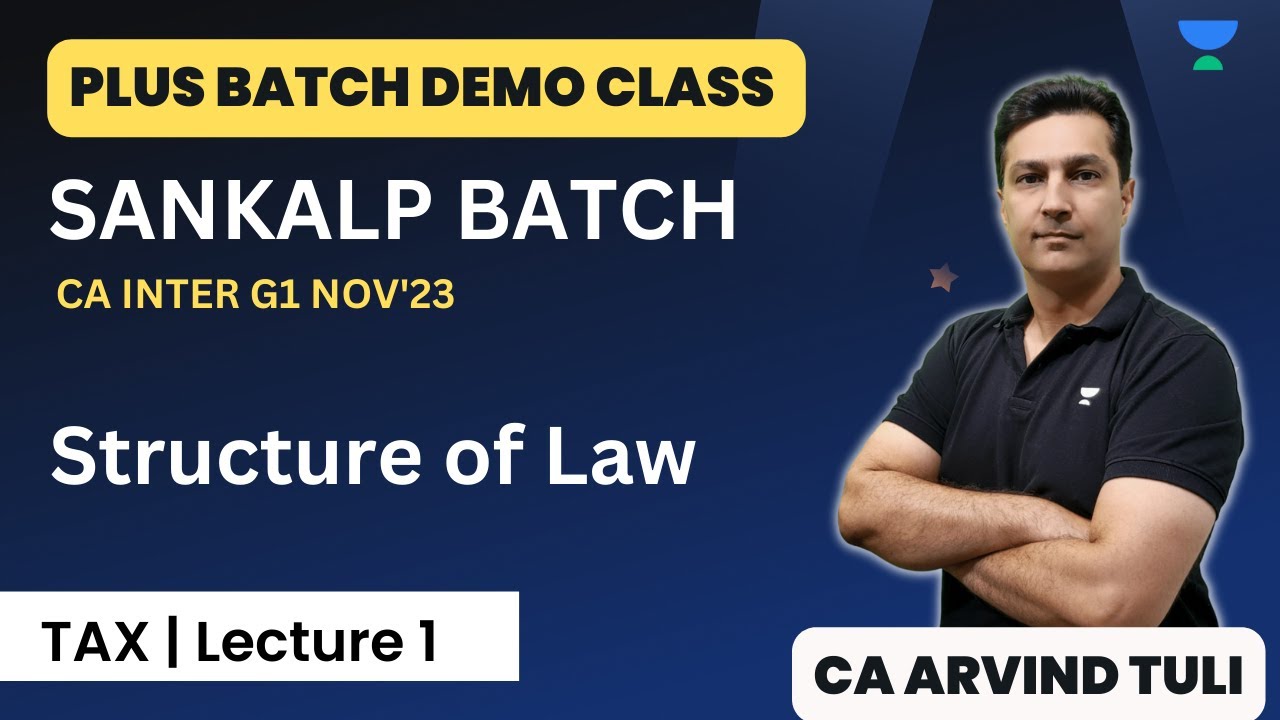 L1: Structure of Law| Plus Batch Lecture | CA Inter Taxation Nov'23 ...