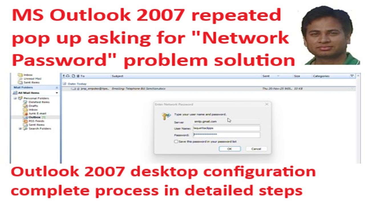Outlook 2007 Configuration detailed steps | Outlook repeated pop up ...