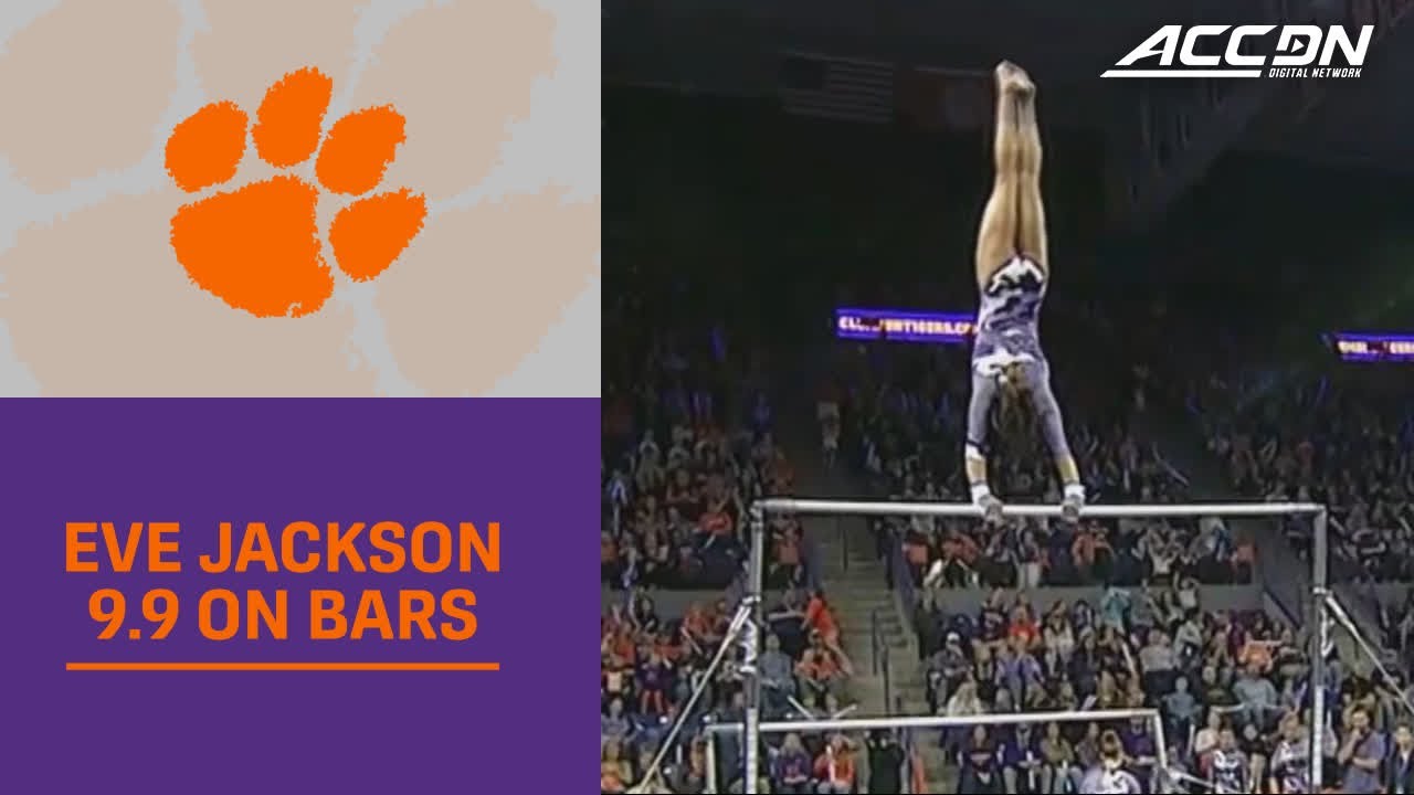 Clemson's Eve Jackson Posts A 9.9 On Bars - YouTube