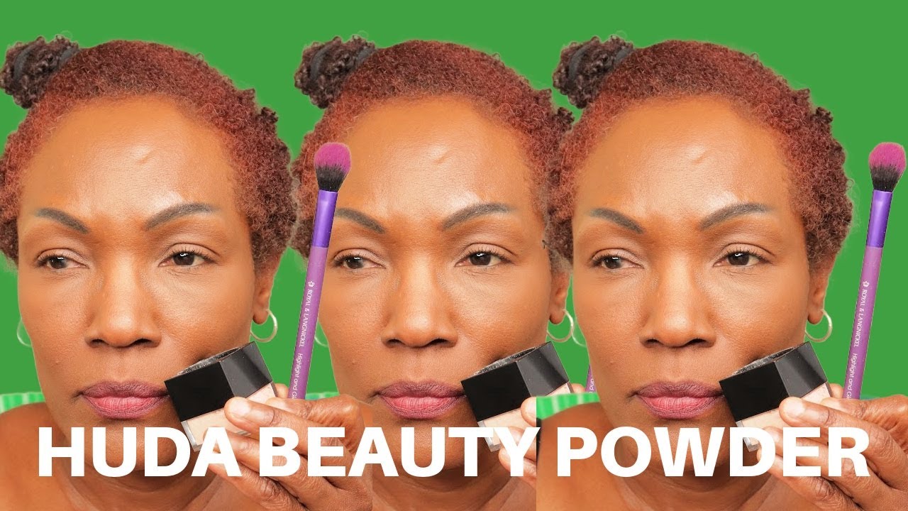 The Huda Beauty Peach Pie Setting Powder Work With a Brush - YouTube