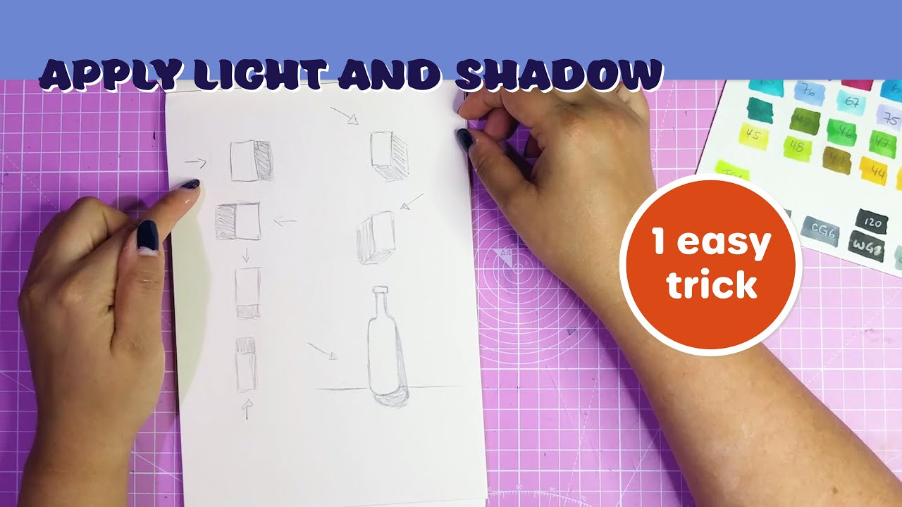 1 simple trick to apply light and shadow on an illustration - YouTube