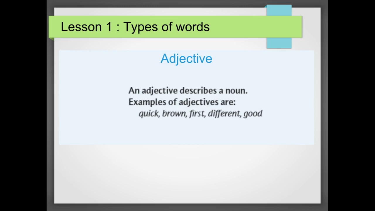 Learn English Grammar- Types of words - YouTube