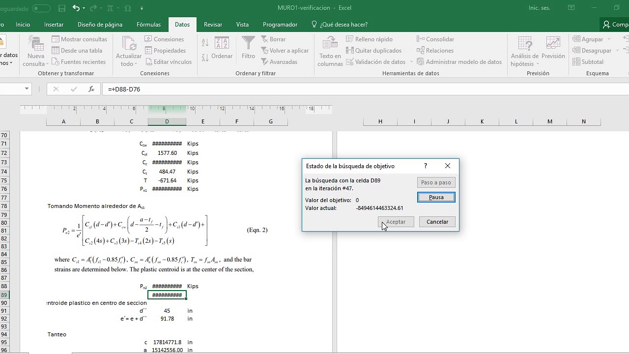 Realizar iteraciones en Excel en un solo paso. - YouTube