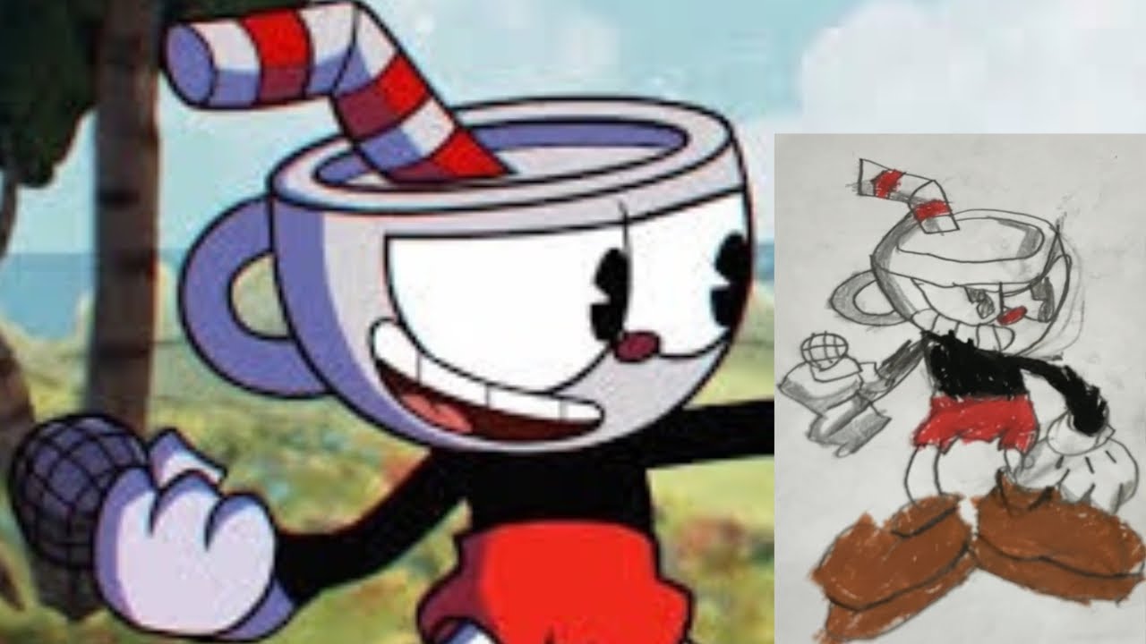 【FNF】How To Draw cuphead - Picture drawn by 7 years old - カップヘッドを描いてみた ...