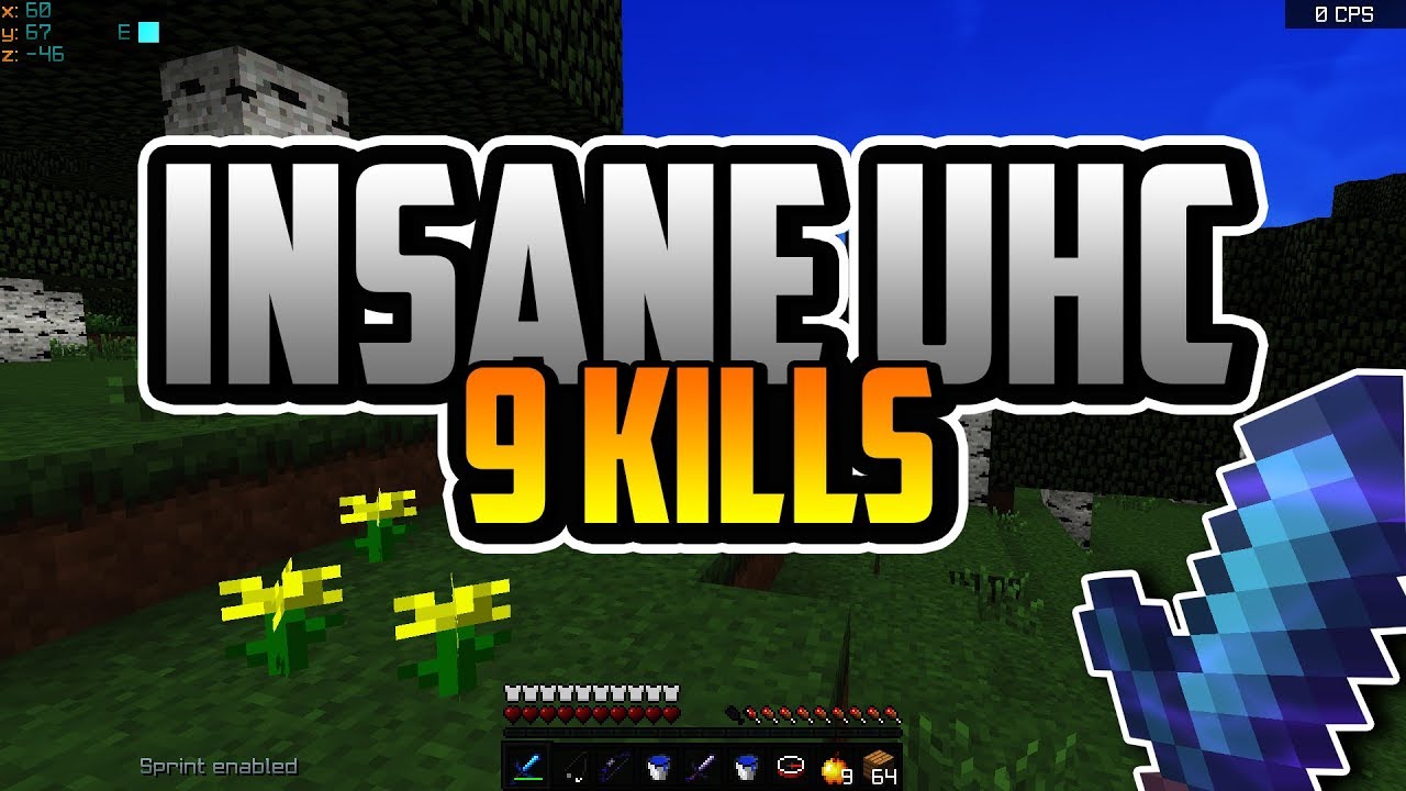 Insane UHC Game - 9 Kill Game (Hypixel UHC) *2nd place* - YouTube