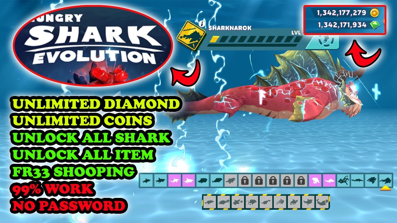 Hungry Shark Evolution mod apk terbaru 2023 - Unlimited Diamond & Coins ...