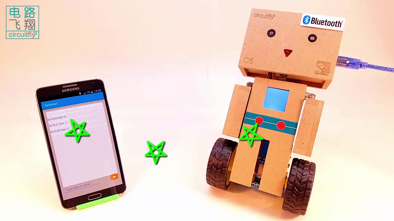 C6 2 15C Send Receive data via Bluetooth -clybot C6自平衡寻线机器人Self ...