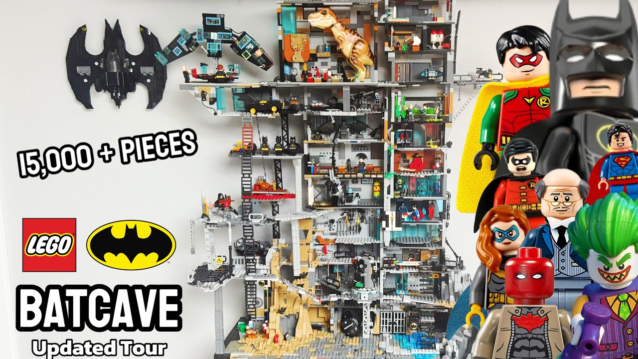 LEGO Batman Bat-Cave Custom Build | Updated Walkthrough( Bigger and ...