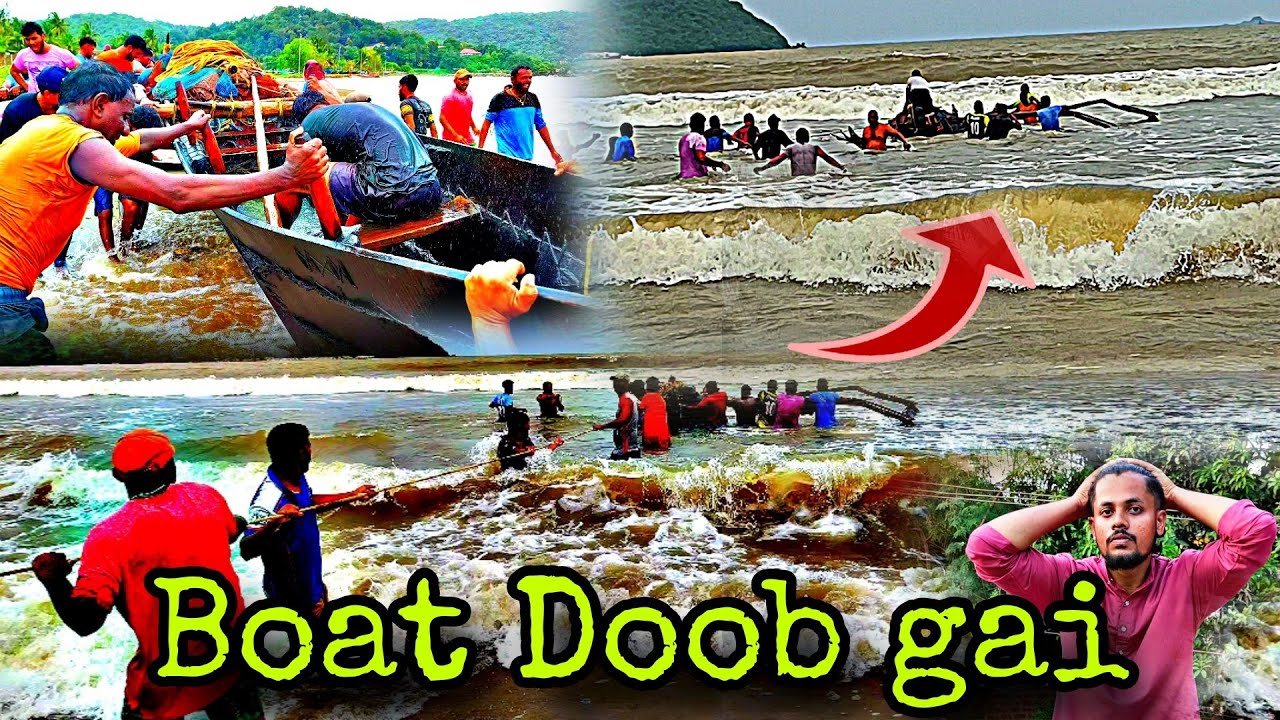 😱 BOAT DOOB GAI ? 😳 machali kaise pakadte hai #fish #machli #fishvideo ...