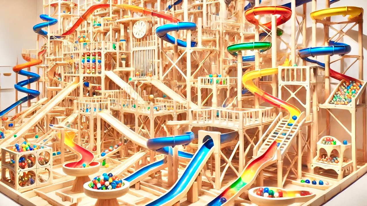 Marble Run 🤖🛠️🌀 Self-Learning Machines: The Smart Marble Path Race ASMR ...