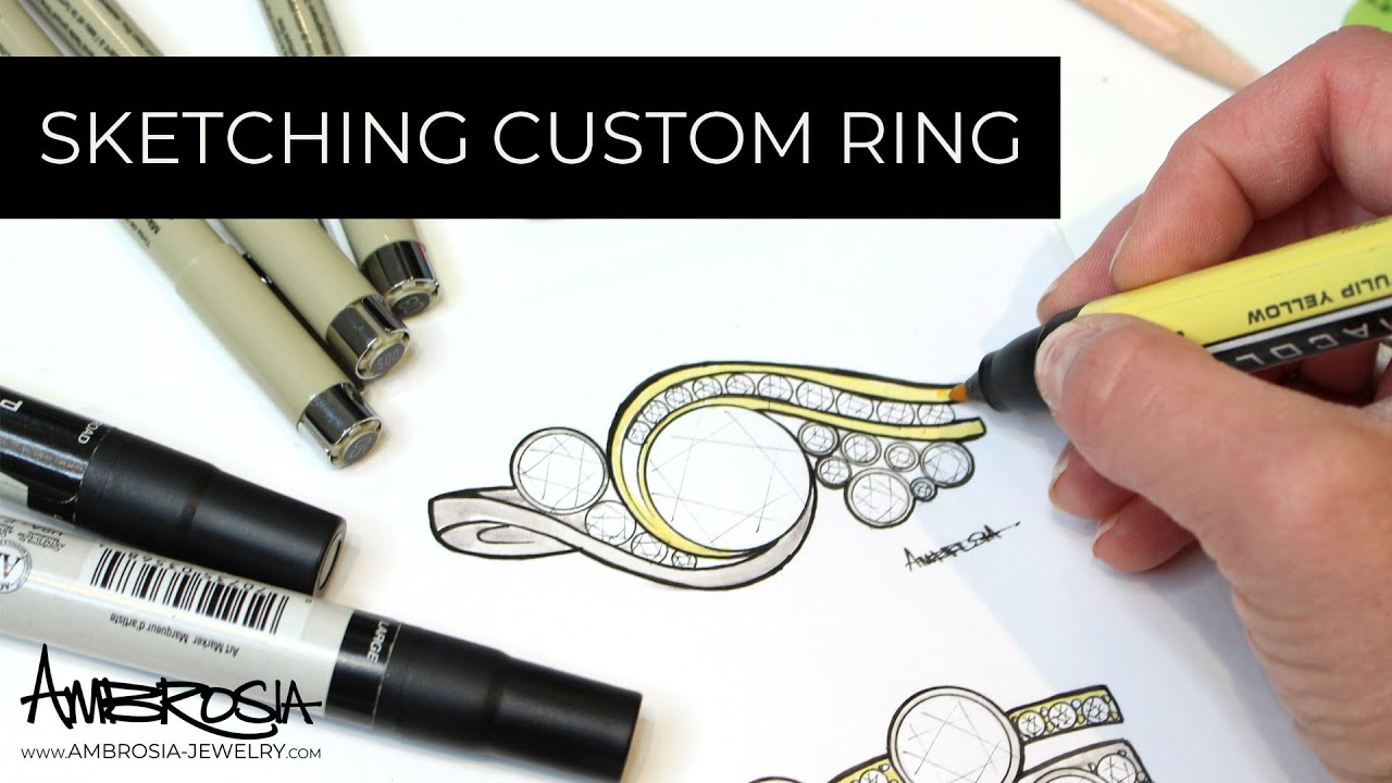 Custom Diamond Ring Sketch in the Making - YouTube
