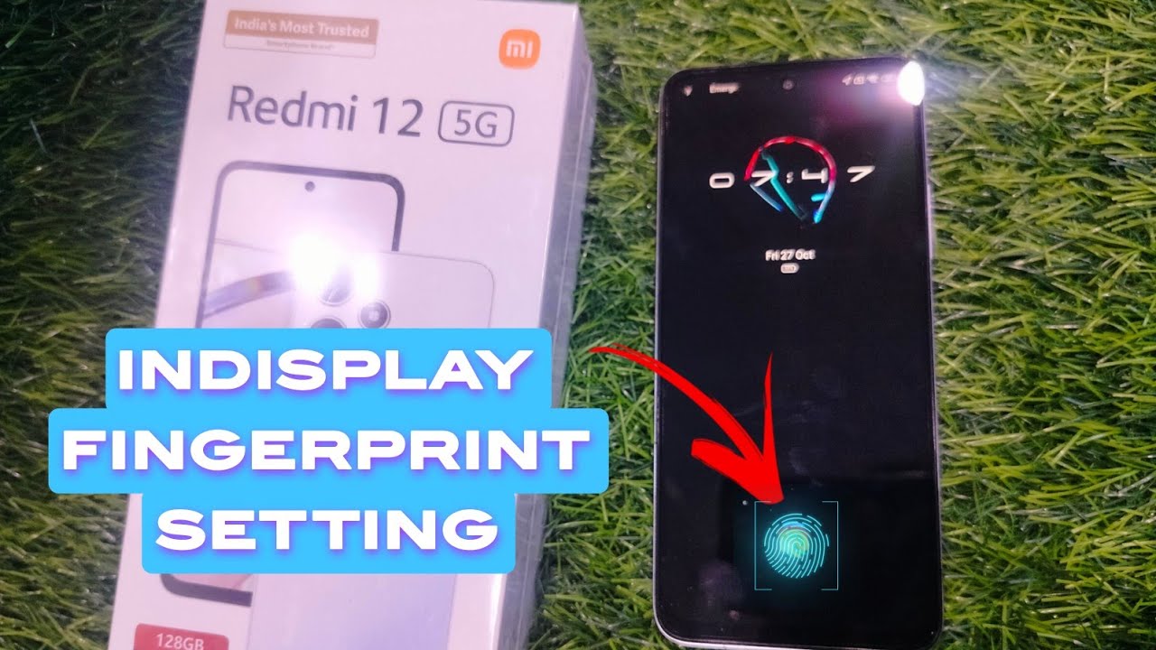 Redmi 12 5g indisplay fingerprint setting || redmi 12 mein display pe ...