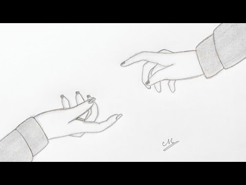 how todraw couple with hand ll cute couplehand drawing veryeasy (step ...
