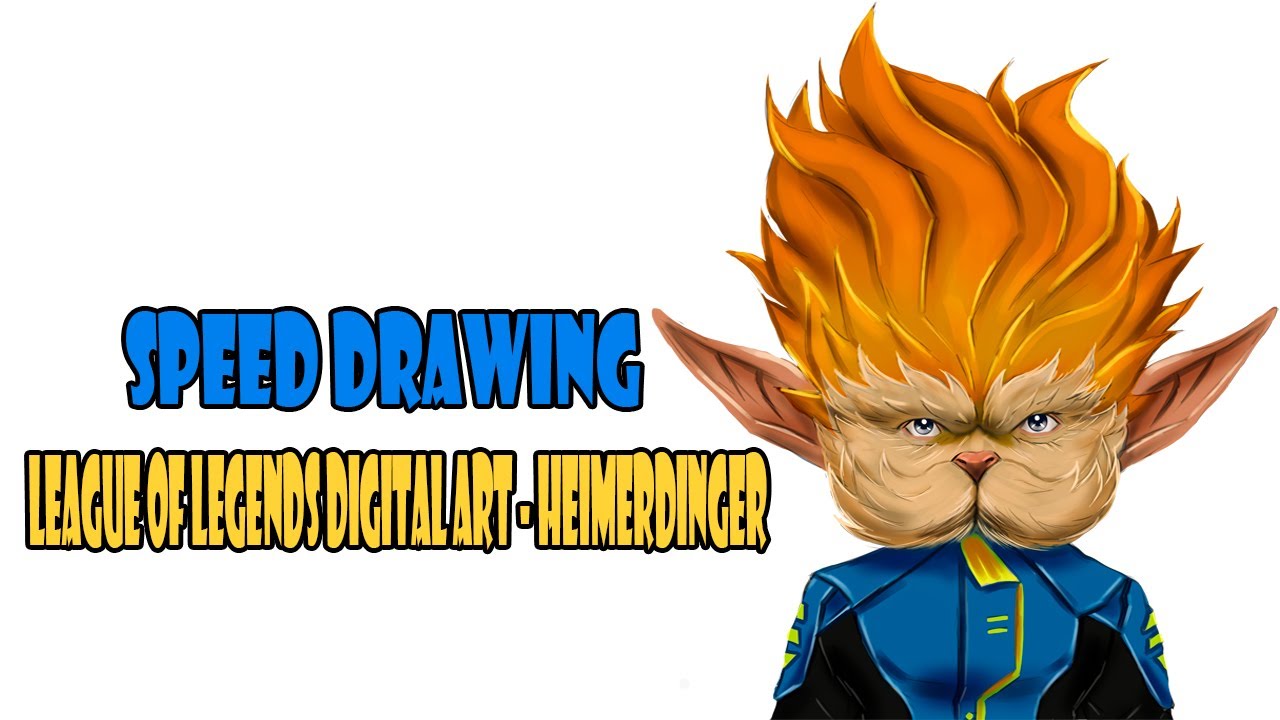 LEAGUE OF LEGENDS DIGITAL ART - HEIMERDINGER - SPEED DRAWING! - YouTube
