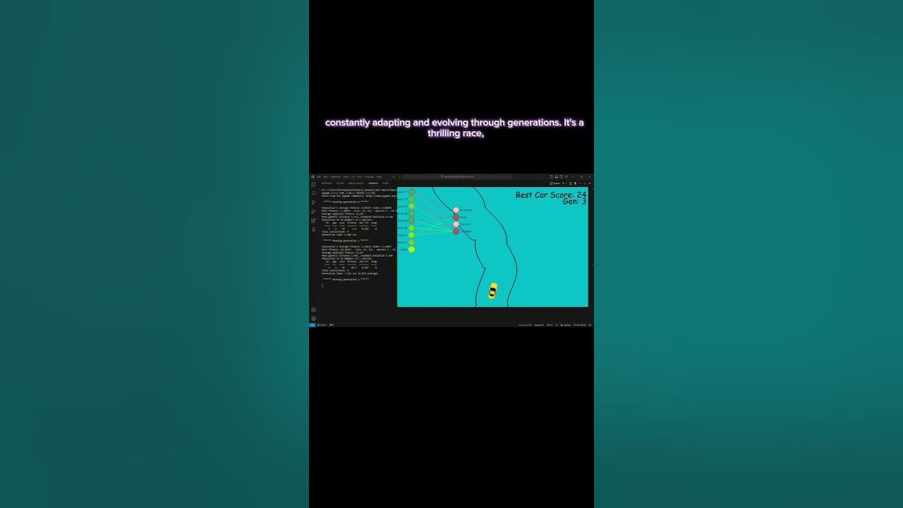 Create Self Driving Car Using NEAT-Python Algorithm created using Python. #irabottechlearning ...