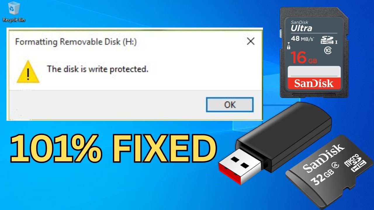 The disk write is protected Hindi | How To Fix Format Write Protected ...