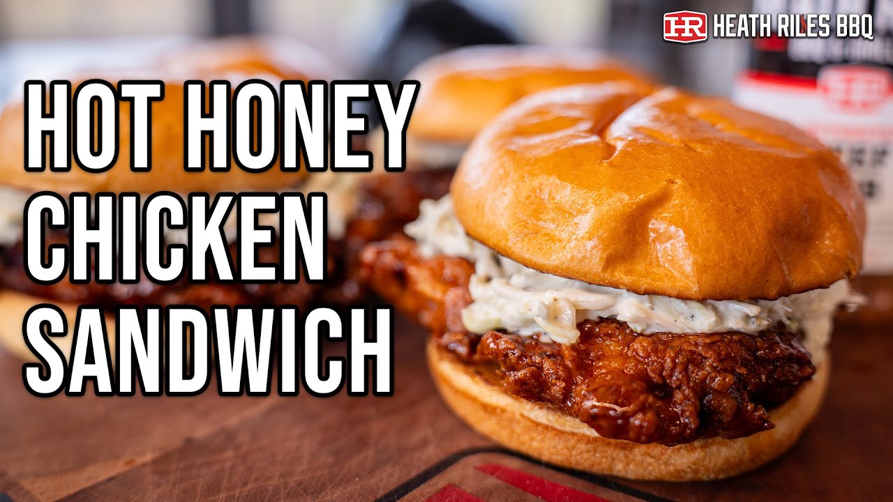 Hot Honey Fried Chicken Sandwich with Ranch Dill Pickle Coleslaw ...