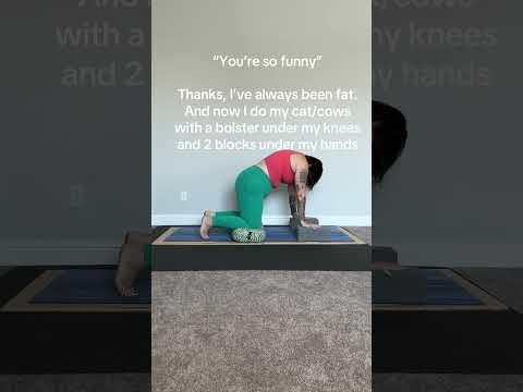 And I’ll hold that cat pose forever #yoga #catpose #cowpose #fatyoga