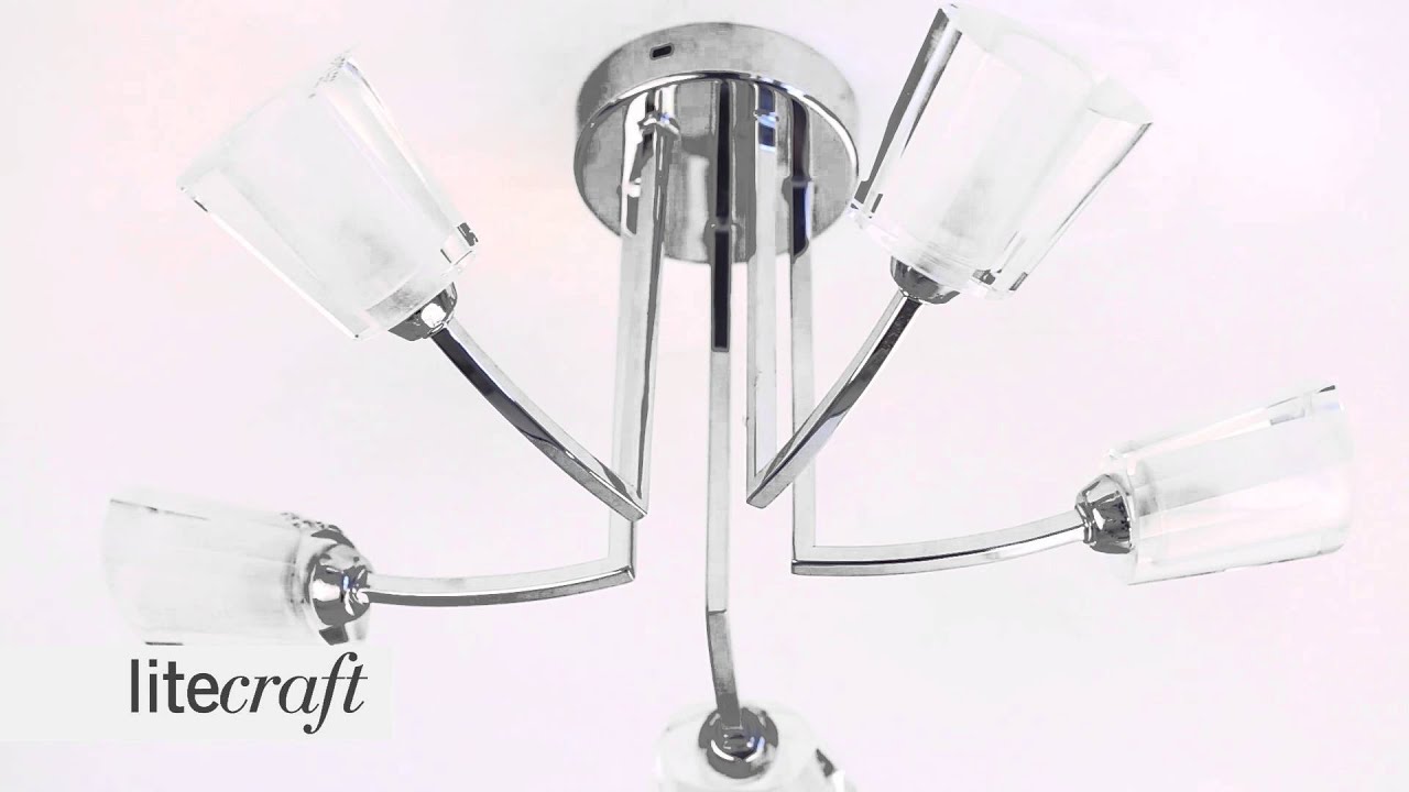 Kay 5 Light Glass Ceiling Light | Litecraft - Lighting Your Home - YouTube