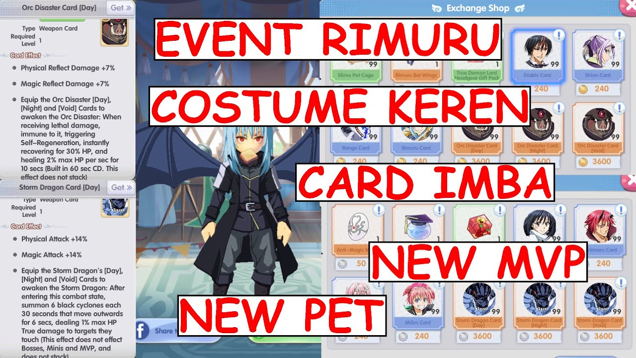GUIDE EVENT RIMURU! COSTUME KEREN! CARD IMBA! NEW MVP! NEW PET ...