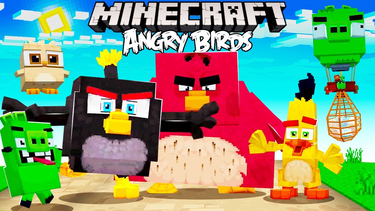 ANGRY BIRDS in MINECRAFT! (BOMB, CHUCK & RED!) - YouTube