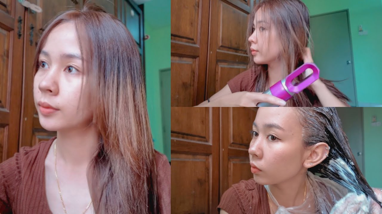 DYING MY HAIR AT HOME UNDER RM20 | Shoupin Color | Milk Tea Grey - YouTube