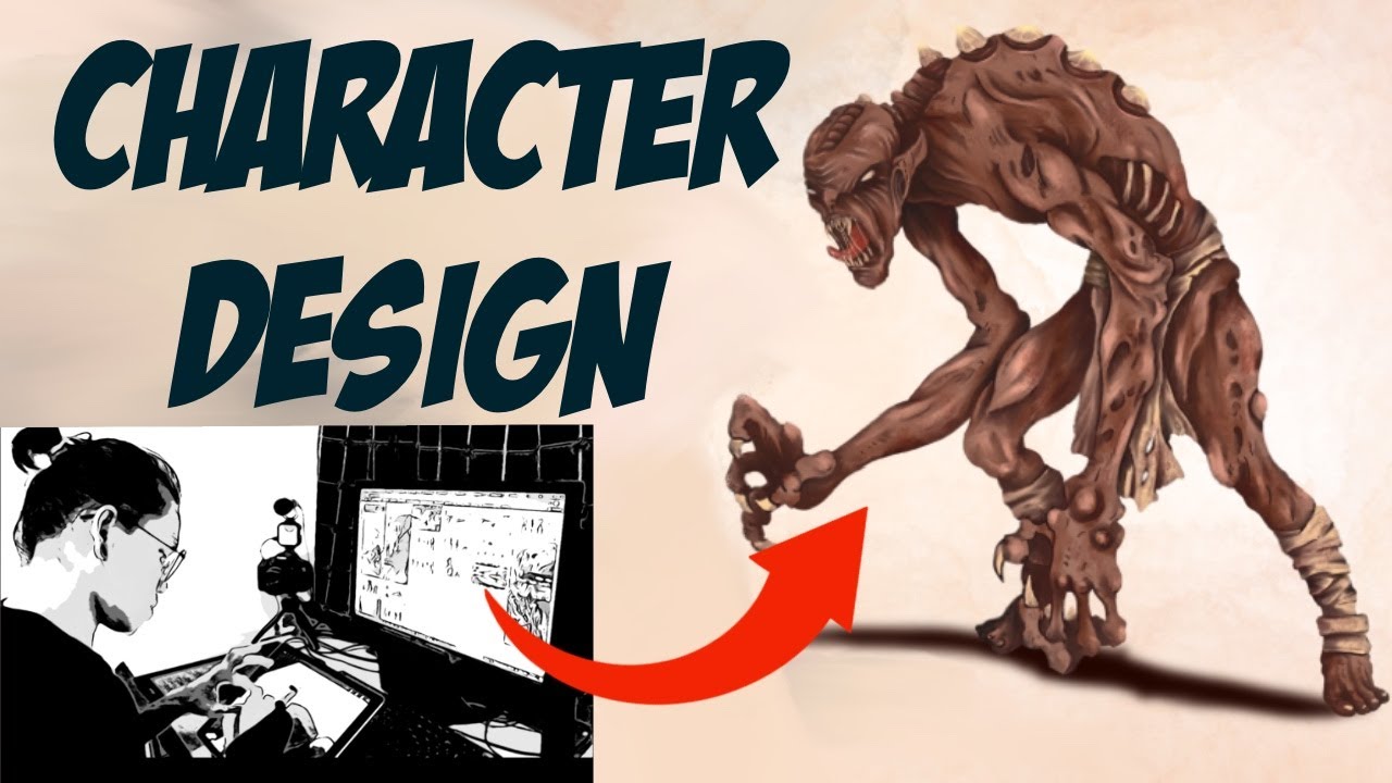 How to create a ghoul digital drawing - YouTube