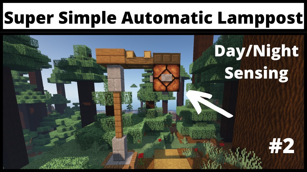 How to make Automatic Lamppost in Minecraft || Easy Day / night sensing ...