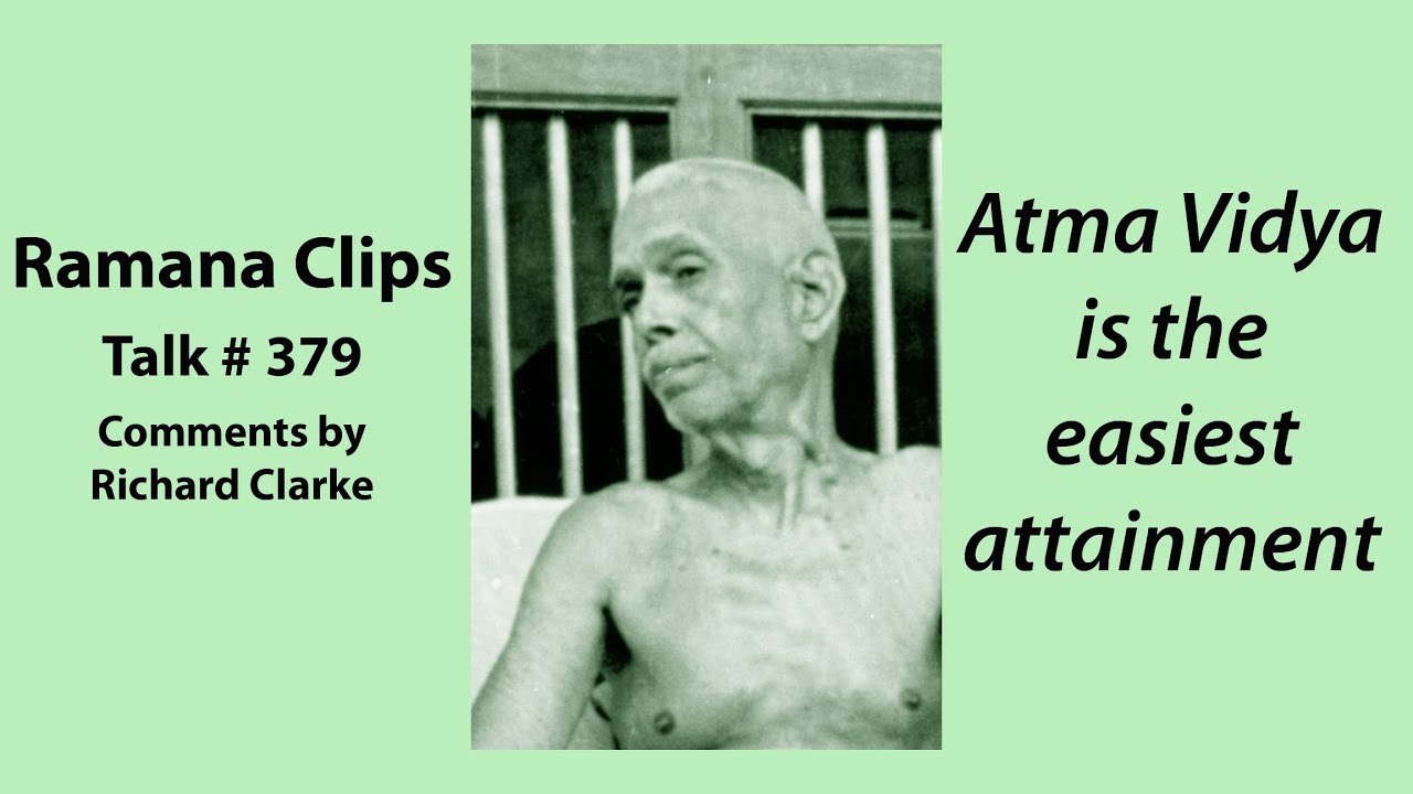 Atma Vidya is the easiest attainment - Ramana Clips Talk # 379 - YouTube