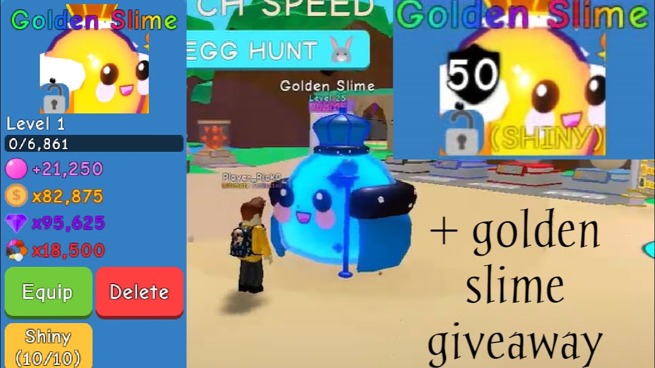 MAKING A SHINY GOLDEN SLIME AND GOLDEN SLIME GIVEAWAY! Roblox Bubble ...