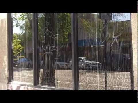 Graffiti Glass Etching in Ravenswood, Chicago - YouTube
