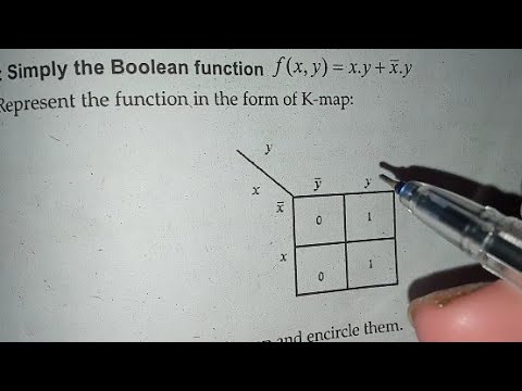 Simplify Boolean Function f(x,y)=x.y+x'.y by Karnaugh Map (K-map) - YouTube