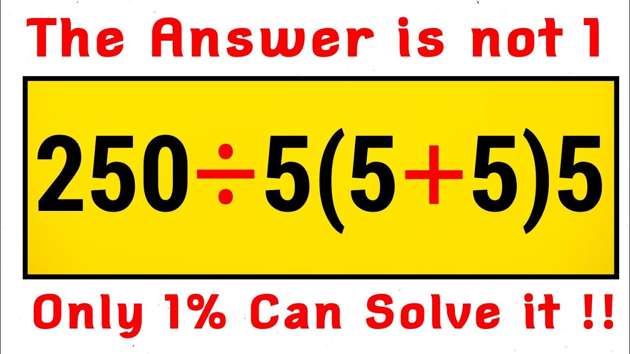 Can you solve this Tricky Math Question | The Answer is not 1 - YouTube