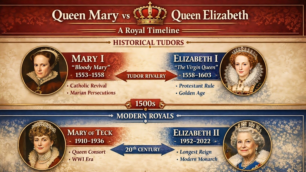 Queen Mary vs Queen Elizabeth – Power, Legacy & Royal Truths - YouTube