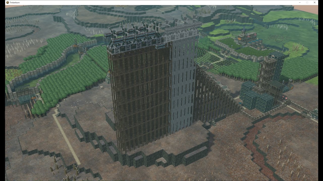 【Timberborn】シンプルでまっすぐな重力バッテリータワー Simple and straight Gravity Battery ...